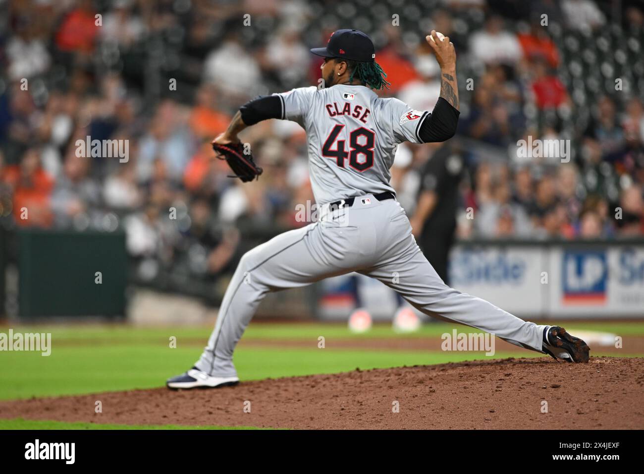Cleveland Guardians pitcher Emmanuel Clase (48) in the bottom of the ...