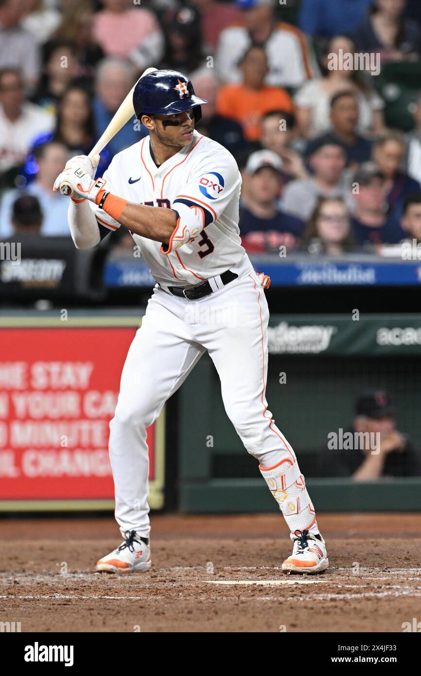 Houston Astros shortstop Jeremy Peña (3) bats in the bottom of the seventh inning during the MLB ...