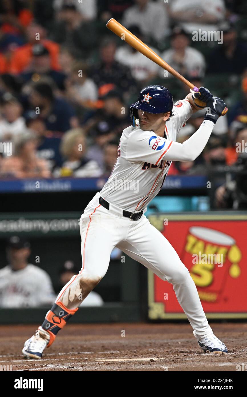 Houston Astros outfielder Joey Loperfido (10) bats in the bottom of the ...