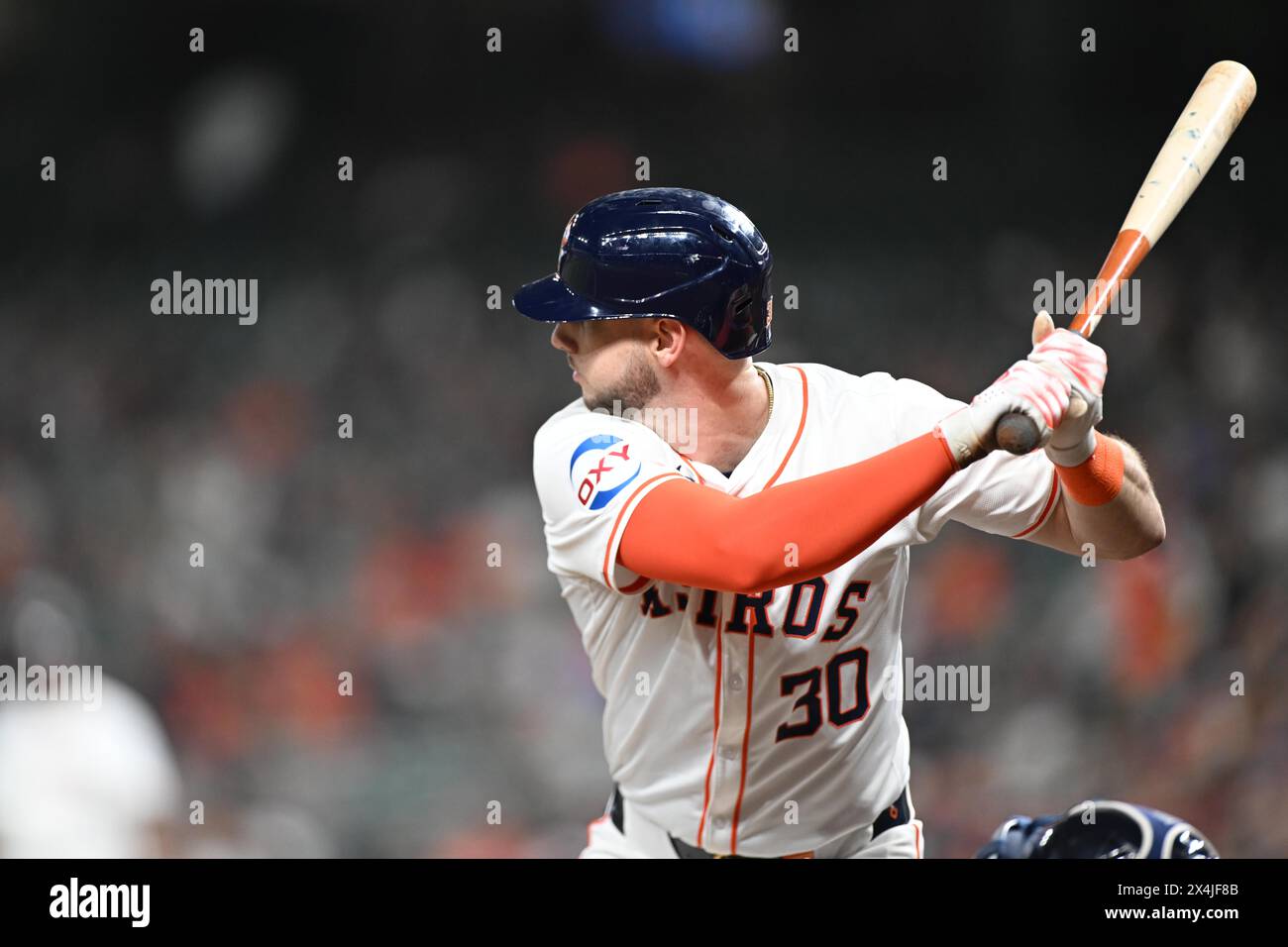 Houston Astros outfielder Kyle Tucker (30) bats in the bottom of the ...