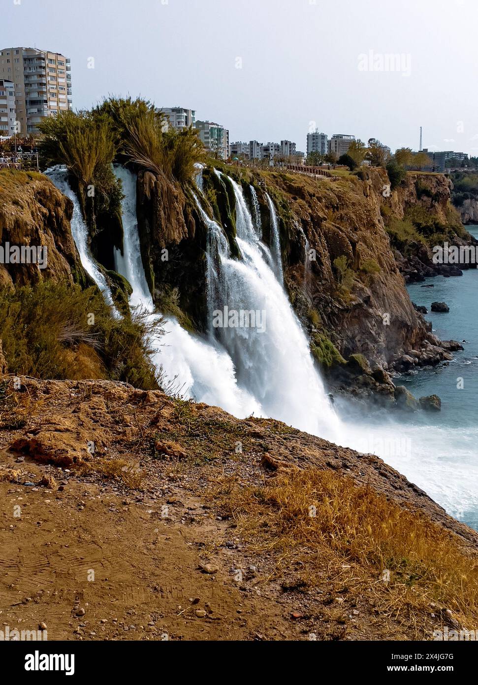 Beautiful view on Lower Duden Waterfalls with its dramatic 40 meter ...