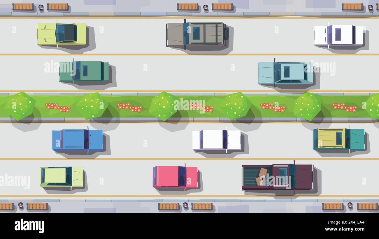 Heavy town traffic Stock Vector Images - Alamy