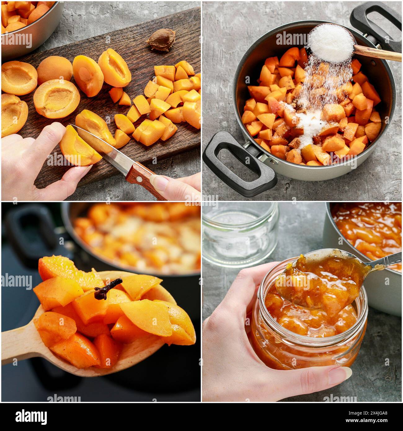 How to make apricot jam. Tutorial, step by step Stock Photo - Alamy