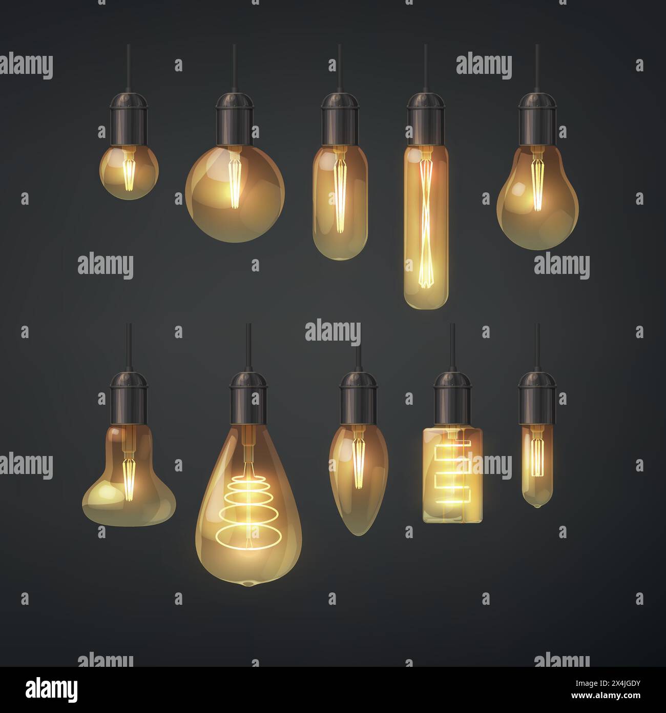 Light bulbs modern lamps Stock Vector Images - Alamy