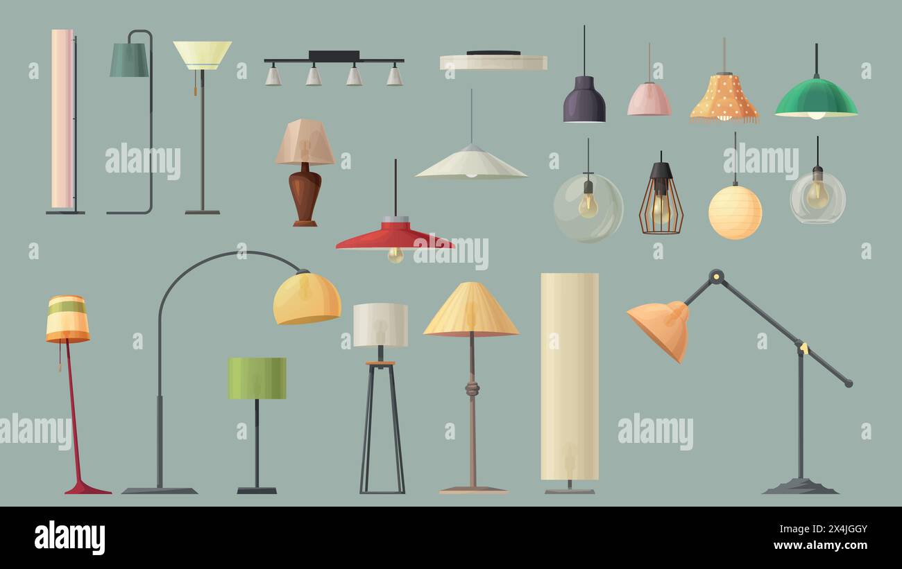Group of lamps Stock Vector Images - Alamy