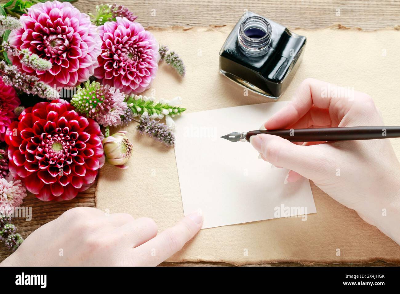 Woman fingers red pen hi-res stock photography and images - Alamy