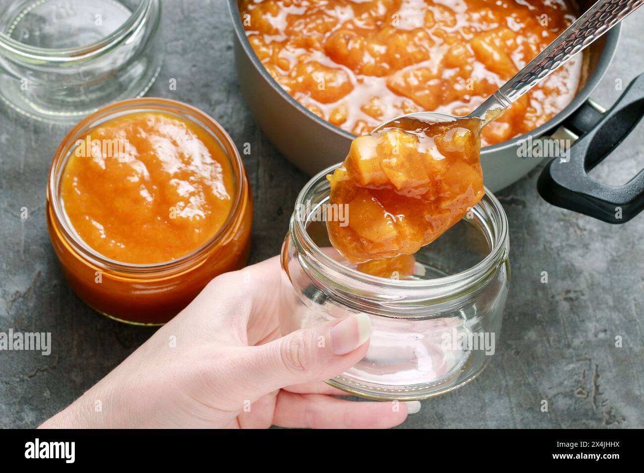 How to make apricot jam. Tutorial, step by step Stock Photo - Alamy