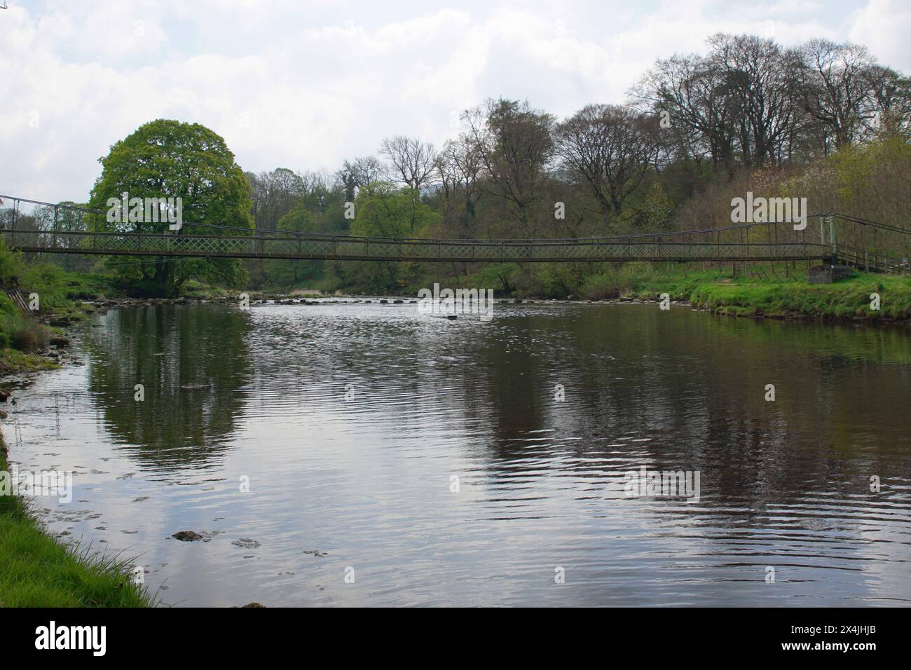 Suspension Bridge over the River Wharfe at Hebden Hippings (below ...