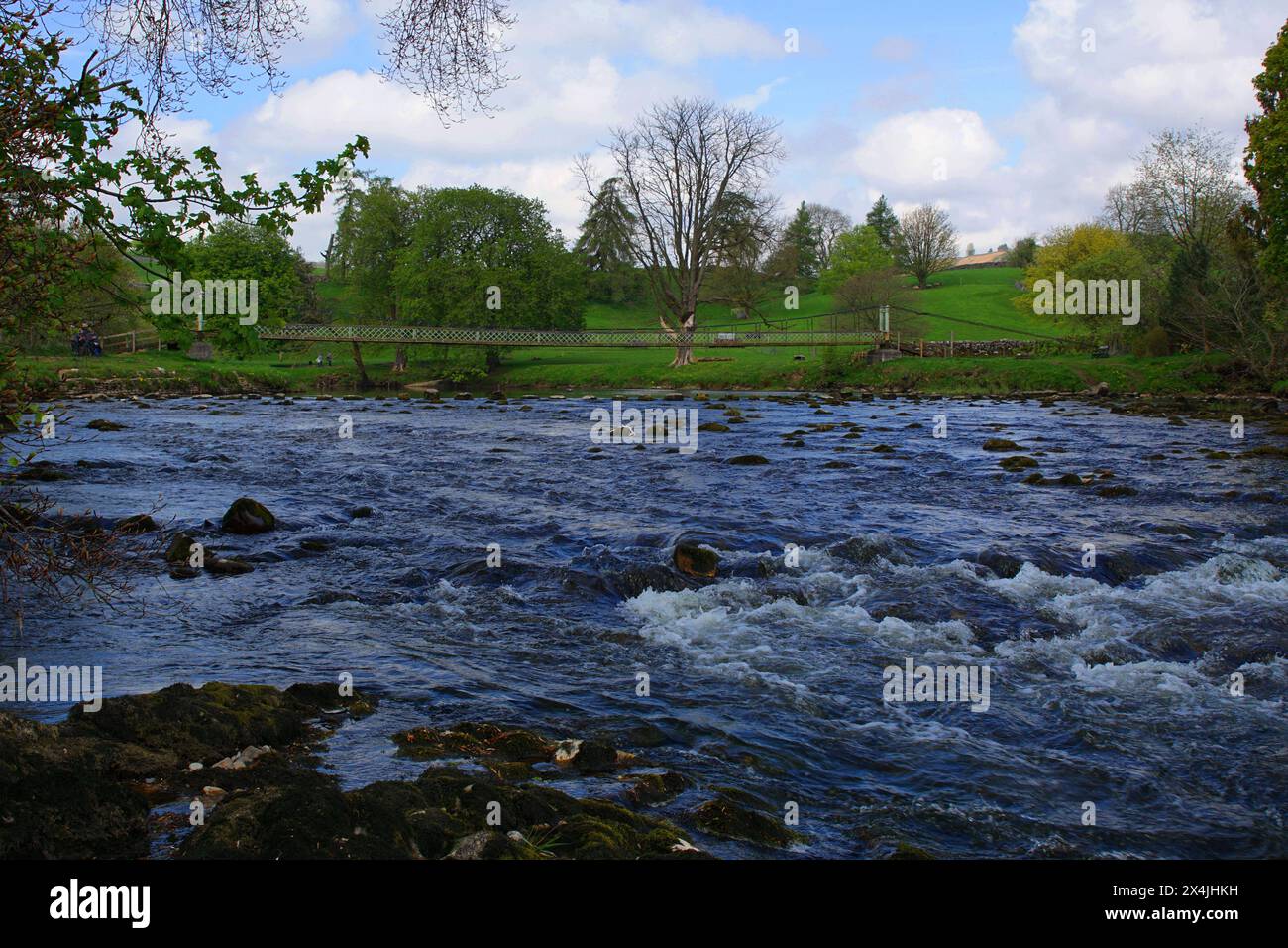Suspension Bridge over the River Wharfe at Hebden Hippings (below ...
