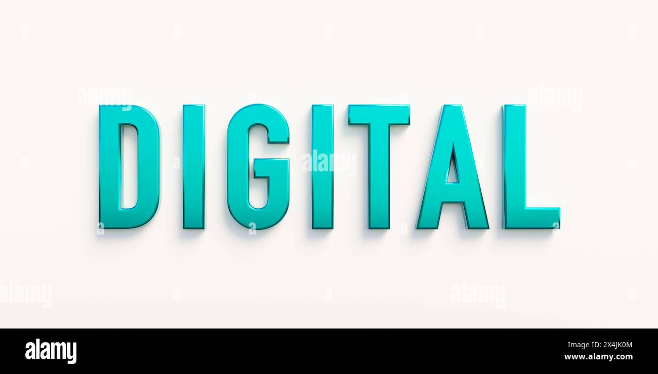 Digital Digital, banner - sign. The word digital in blue capital ...