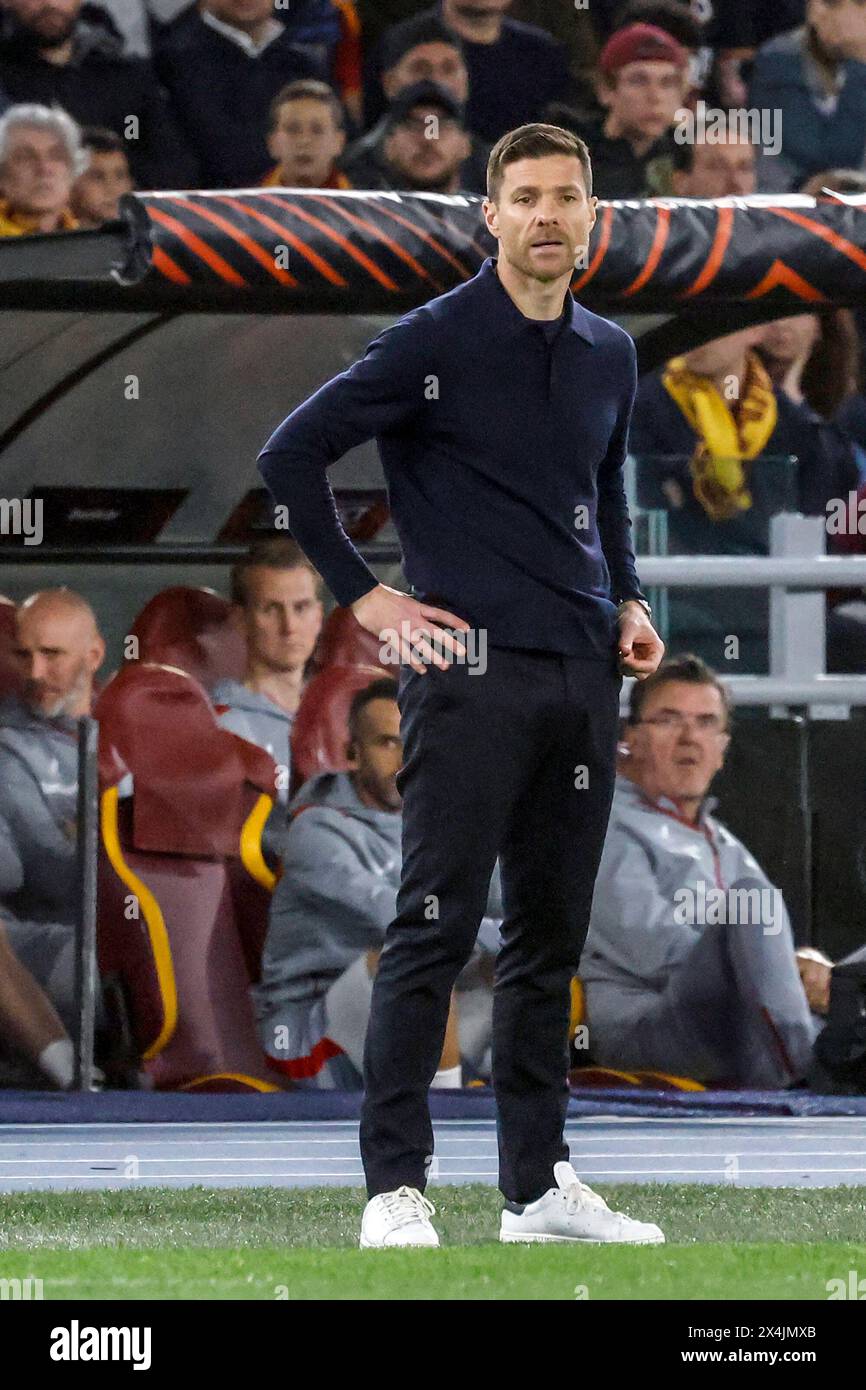 Rome, Italy, May 2, 2024. Xabi Alonso, head coach of Bayer Leverkusen ...