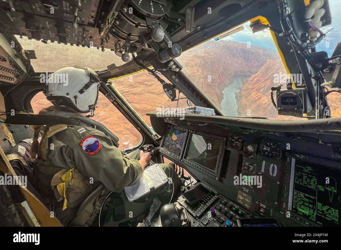 Page, Arizona, USA. 25th Apr, 2024. Lt. Claire Thatcher, a helicopter ...