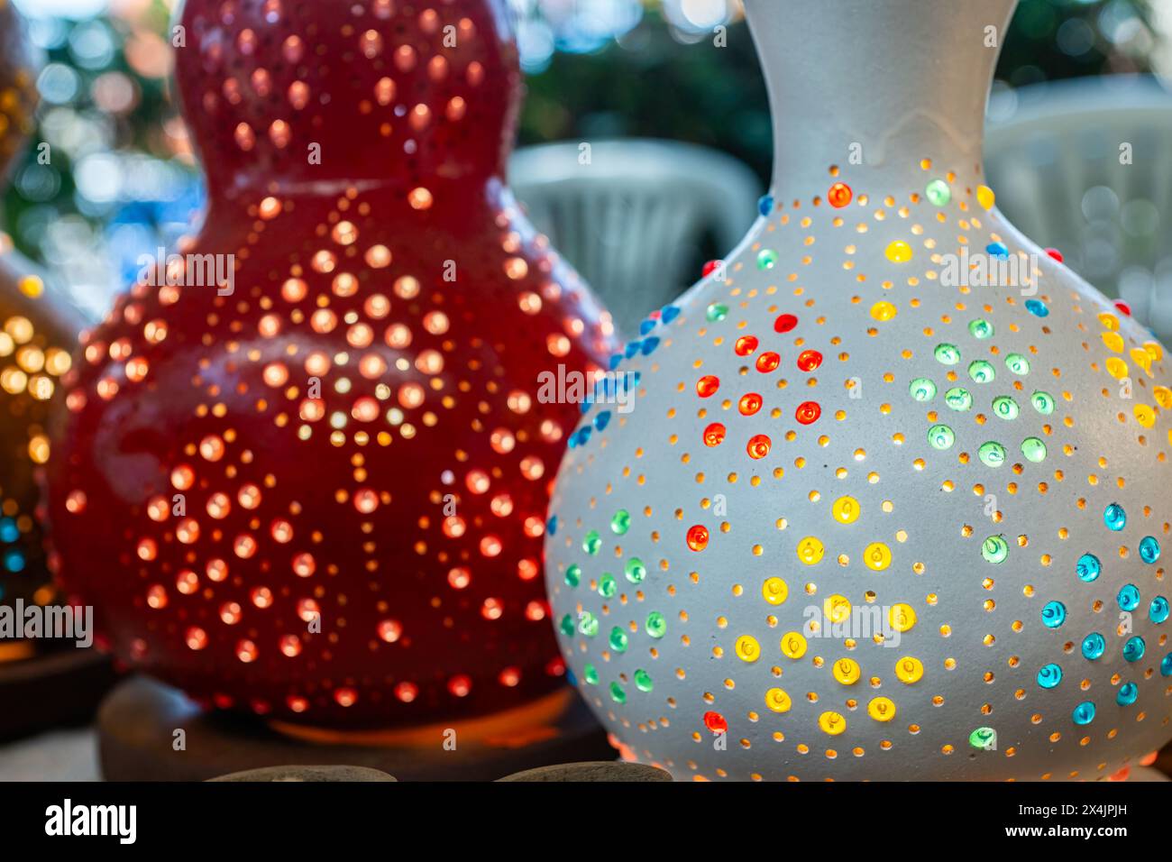 Decorative lamps made of calabash Stock Photo - Alamy