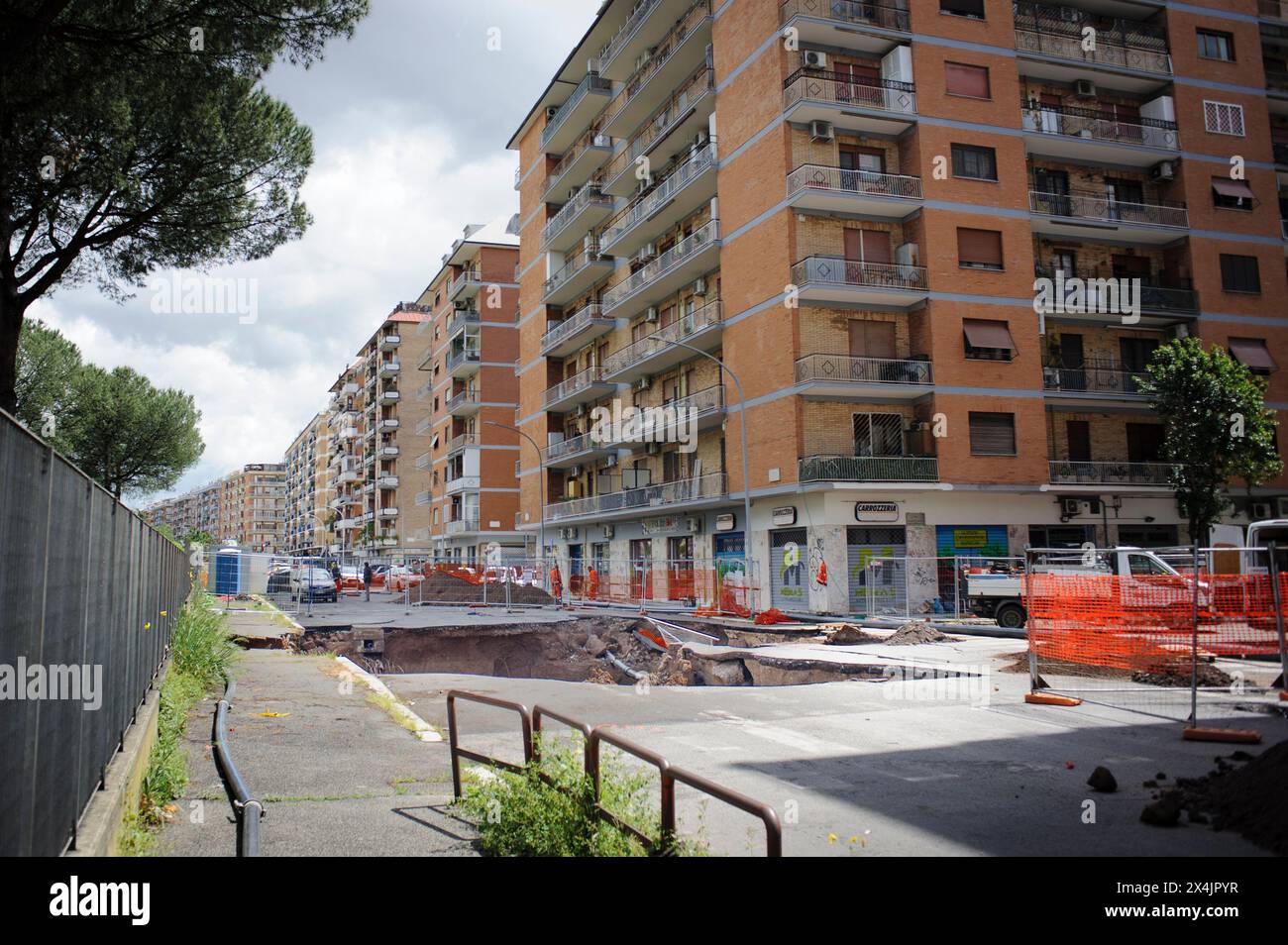 Rome, Italy. 3rd May, 2024. A large chasm 10 meters deep was created ...