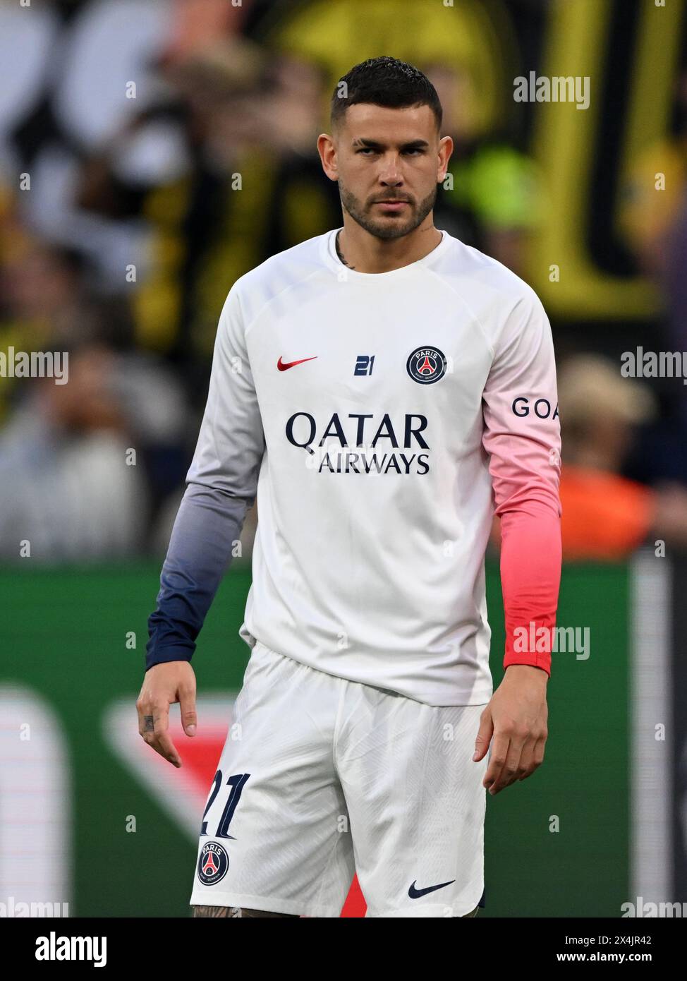 DORTMUND - Lucas Hernandez of Paris Saint Germain has the Adidas logo ...
