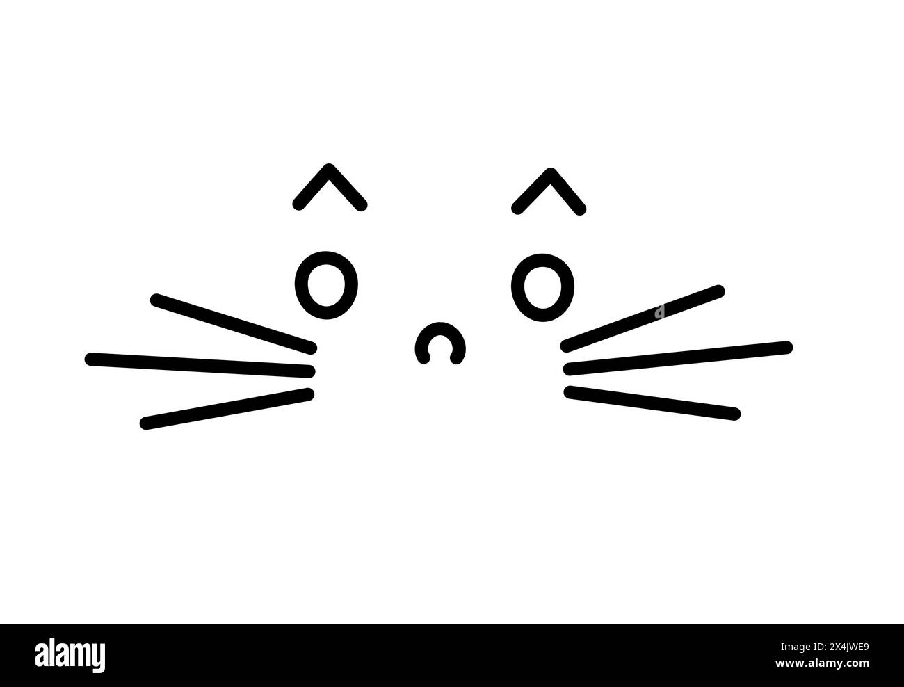 Cute cat face expression simple doodle hand drawn line vector ...