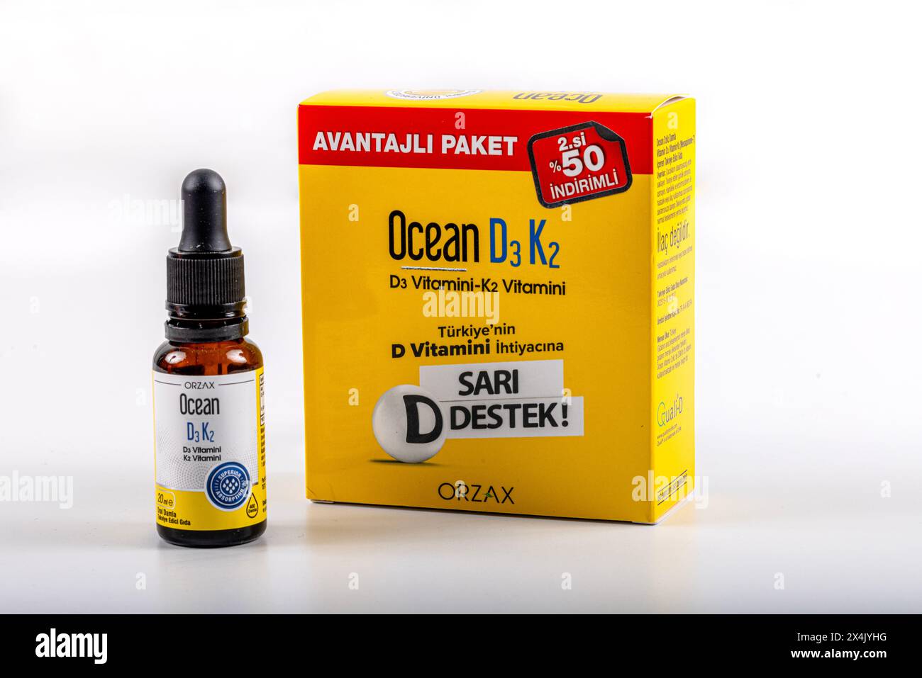 Istanbul Turkey 27 April 2024; Ocean D3 vitamin K2. Vitamin D produced ...