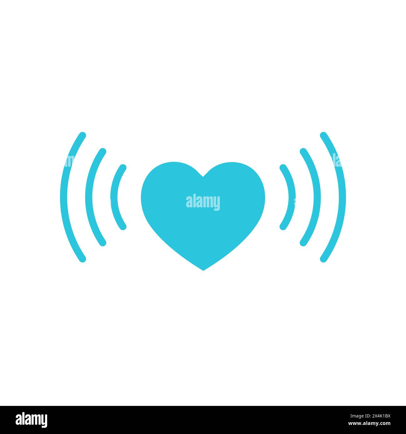 Vibrations. Heart beating icon. Isolated on white background. From blue ...
