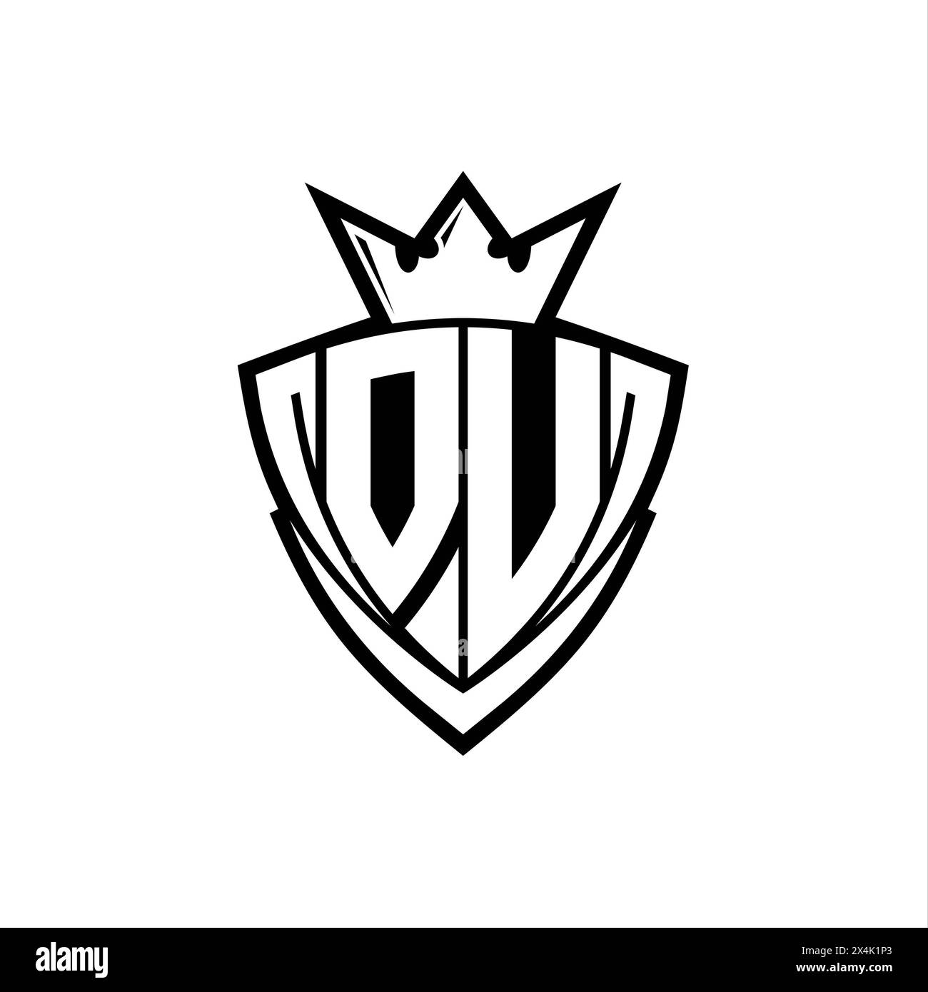 OU Bold letter logo with sharp triangle shield shape with crown inside ...