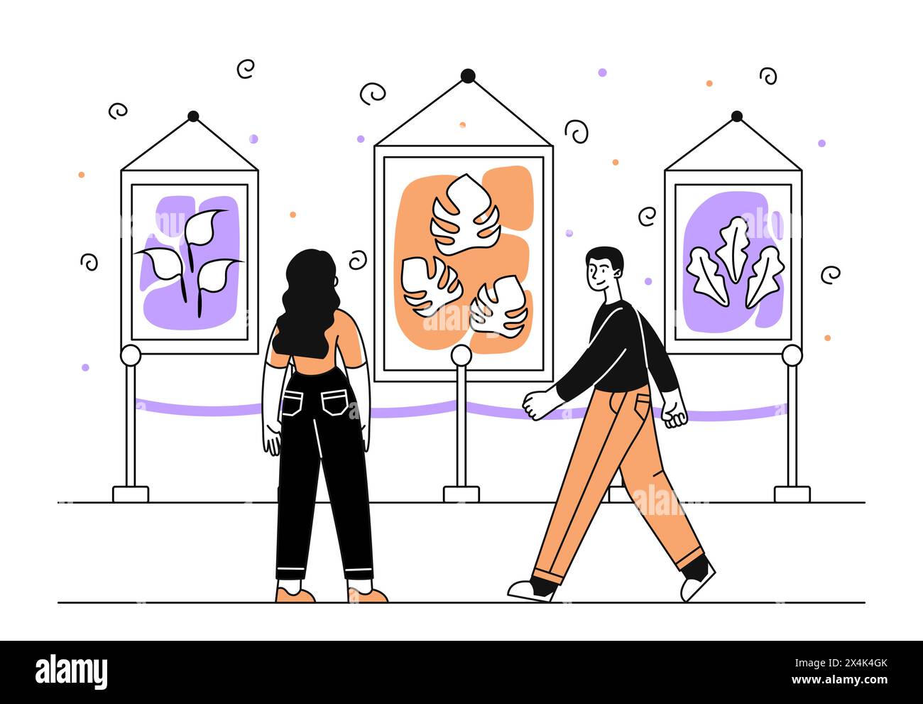 Art gallery people vector linear Stock Vector Image & Art - Alamy