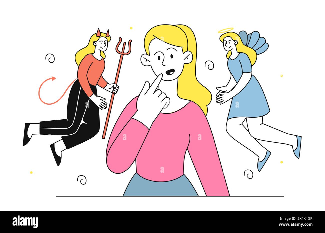 Woman difficult choice Cut Out Stock Images & Pictures - Alamy