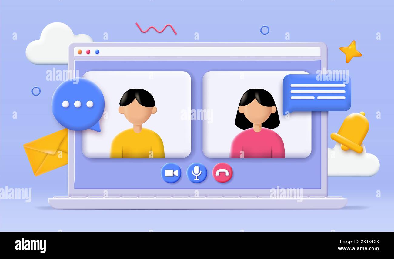 3D Video call vector poster Stock Vector Image & Art - Alamy