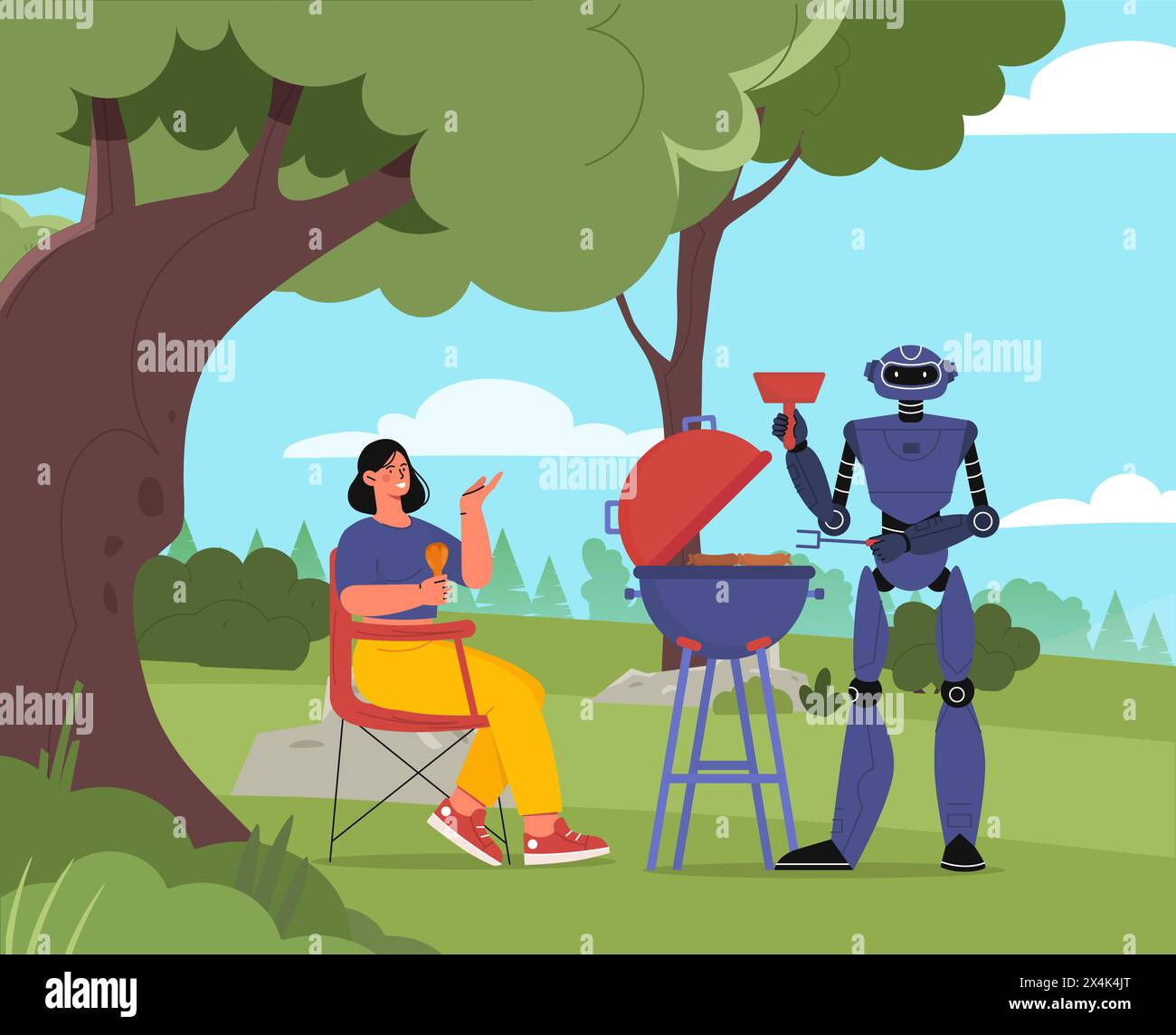 Robotic arm holding computer Stock Vector Images - Alamy