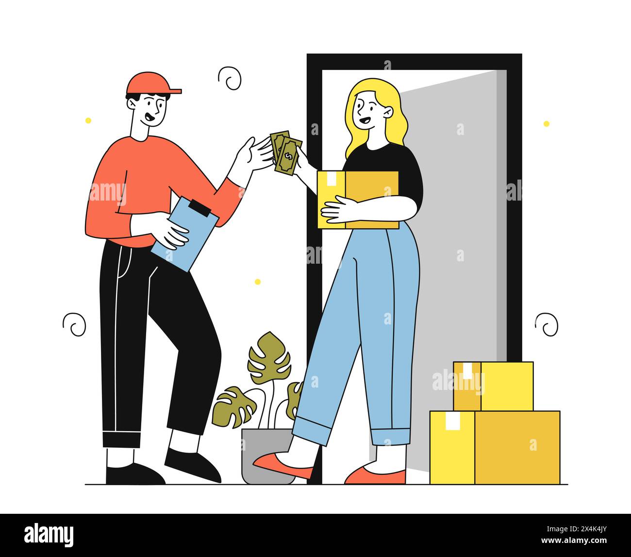 Cash on delivery vector linear Stock Vector Image & Art - Alamy