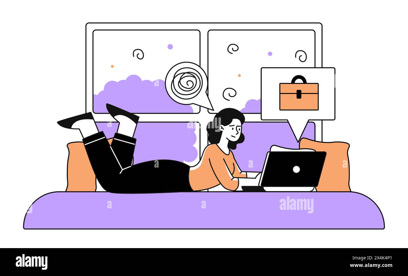 Work stress hard task Stock Vector Images - Alamy