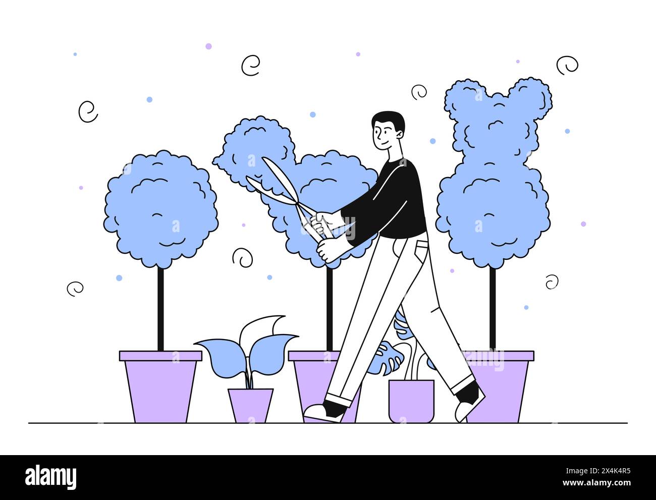 Garden cutting man Cut Out Stock Images & Pictures - Alamy