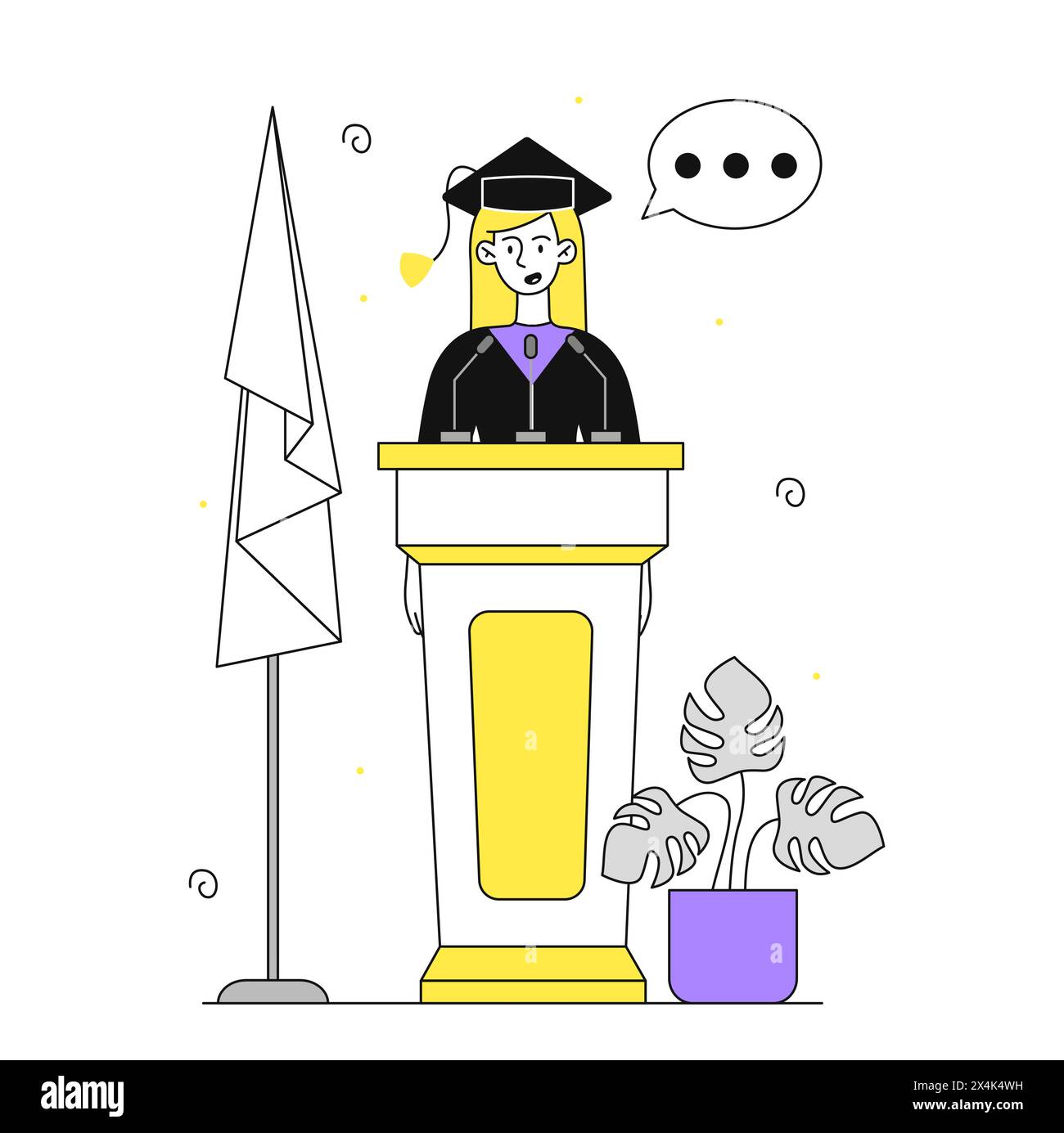 Graduate speech vector linear Stock Vector Image & Art - Alamy