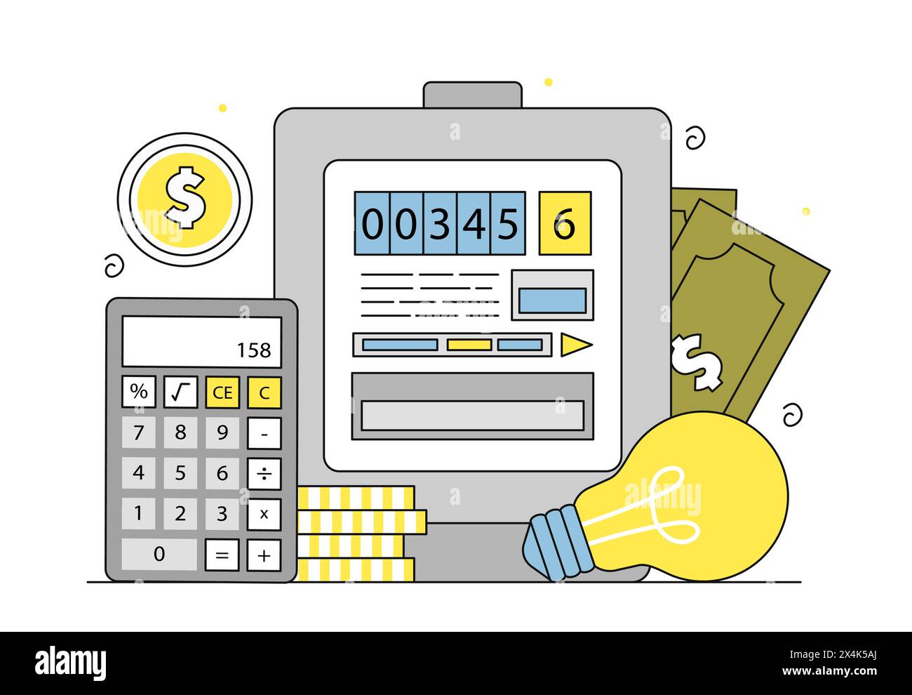 Utility service payment concept Stock Vector Images - Alamy