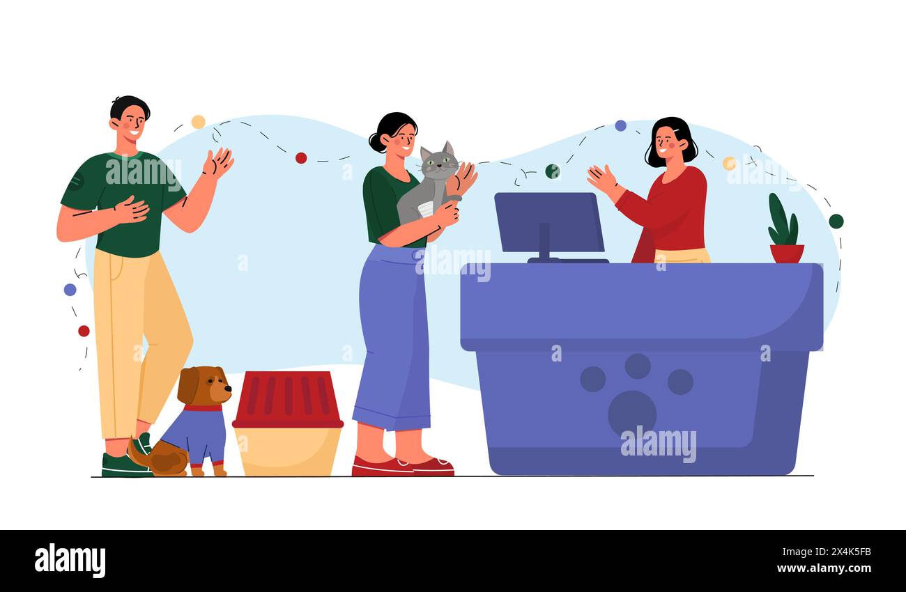 People in veterinary clinic vector Stock Vector Image & Art - Alamy