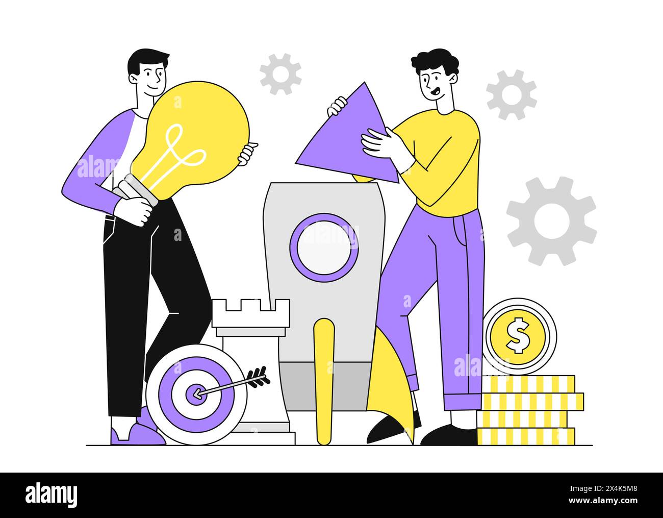 Office startup icon outline Stock Vector Images - Alamy