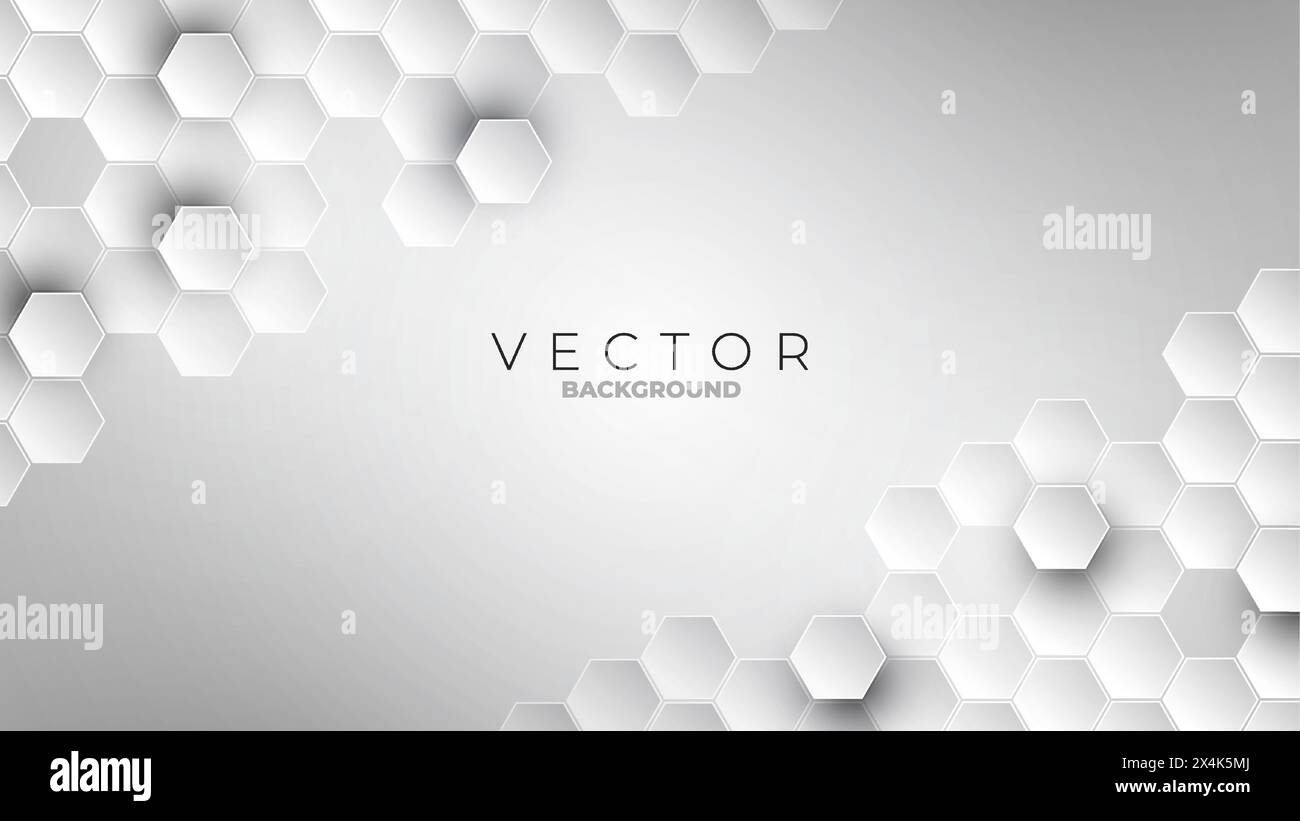 Abstract Hexagon Background Design, White Hexagon Vector Wallpaper ...