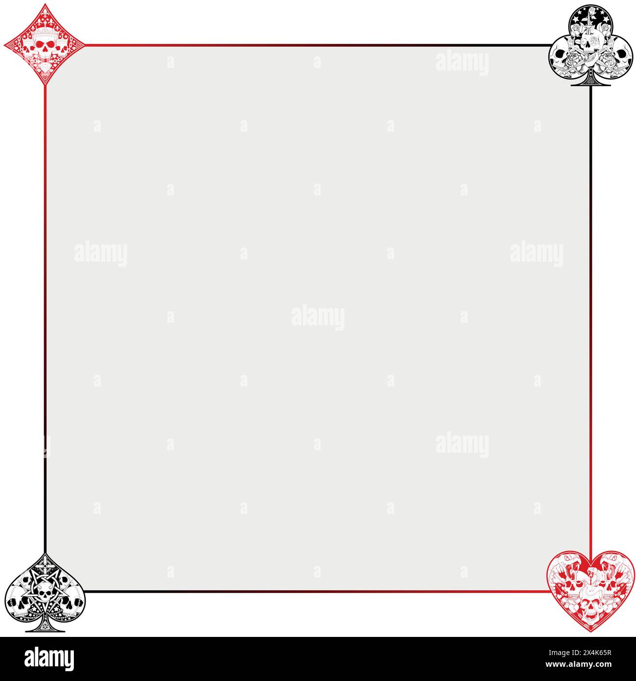 Vector design of photo frame with poker symbols, poker symbols of heart ...