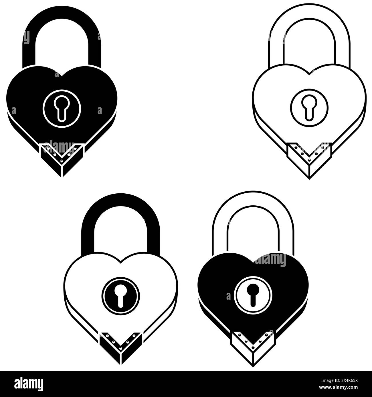 Vector design of Padlock with heart shape as a symbol of love Stock ...