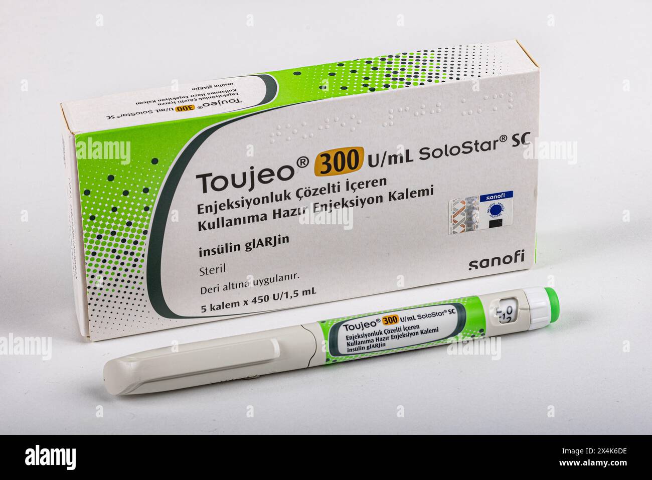 Istanbul Turkey 27 April 2024; Toujeo 300 U/mL SoloStar SC Ready-to-Use Injection Pen Containing ...
