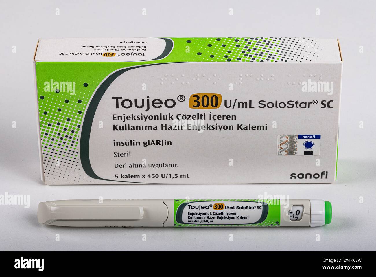 Istanbul Turkey 27 April 2024; Toujeo 300 U/mL SoloStar SC Ready-to-Use Injection Pen Containing ...