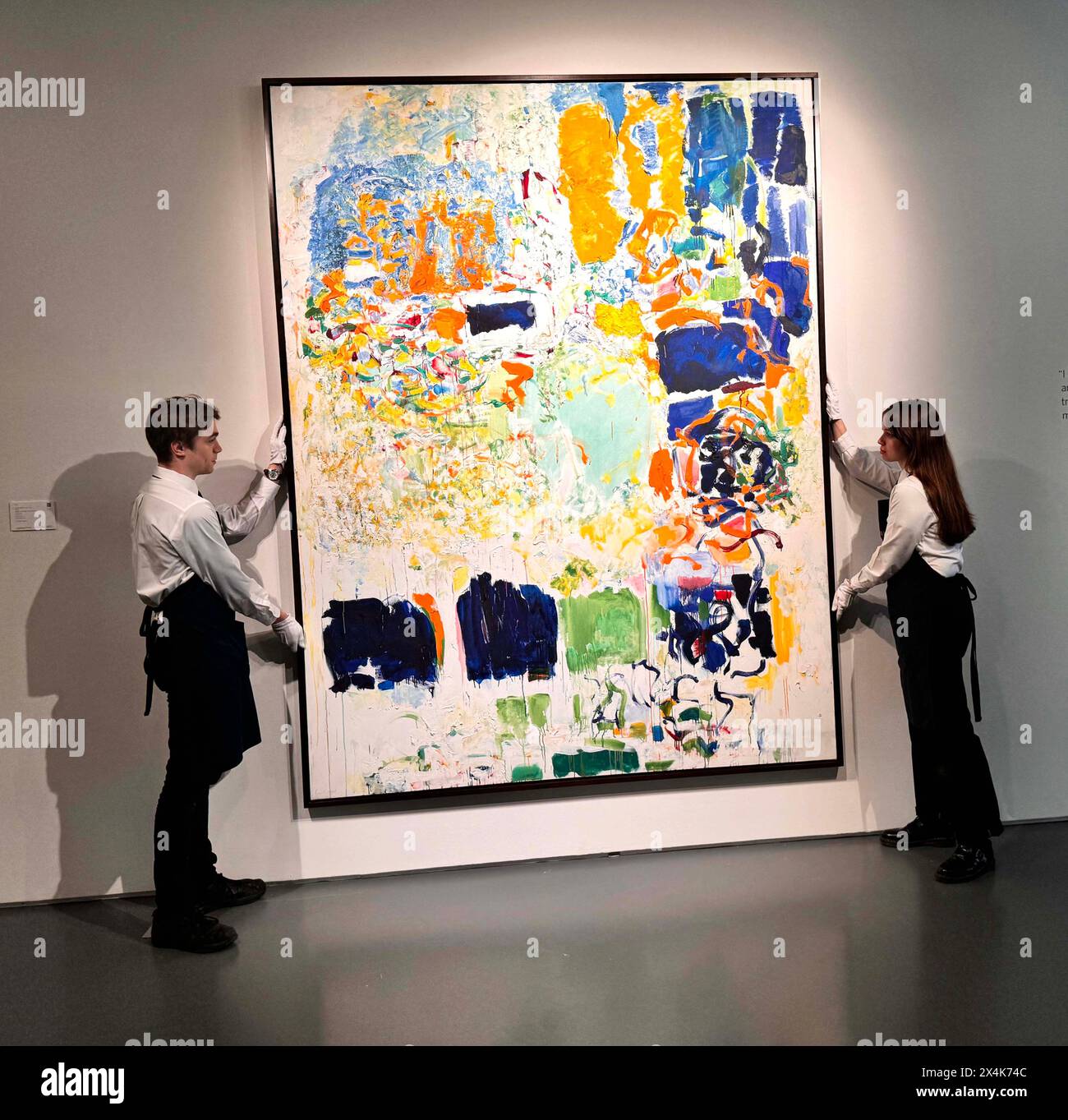 New York, New York, USA. 3rd May, 2024. Art handlers seen with artist ...