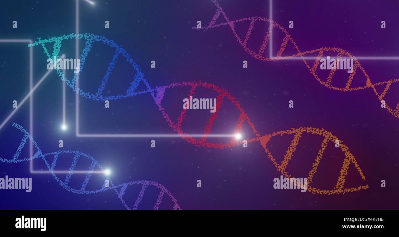 Animation dna strand over lines hi-res stock photography and images - Alamy