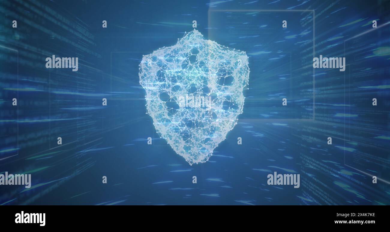 Digital shield animation over person hi-res stock photography and ...