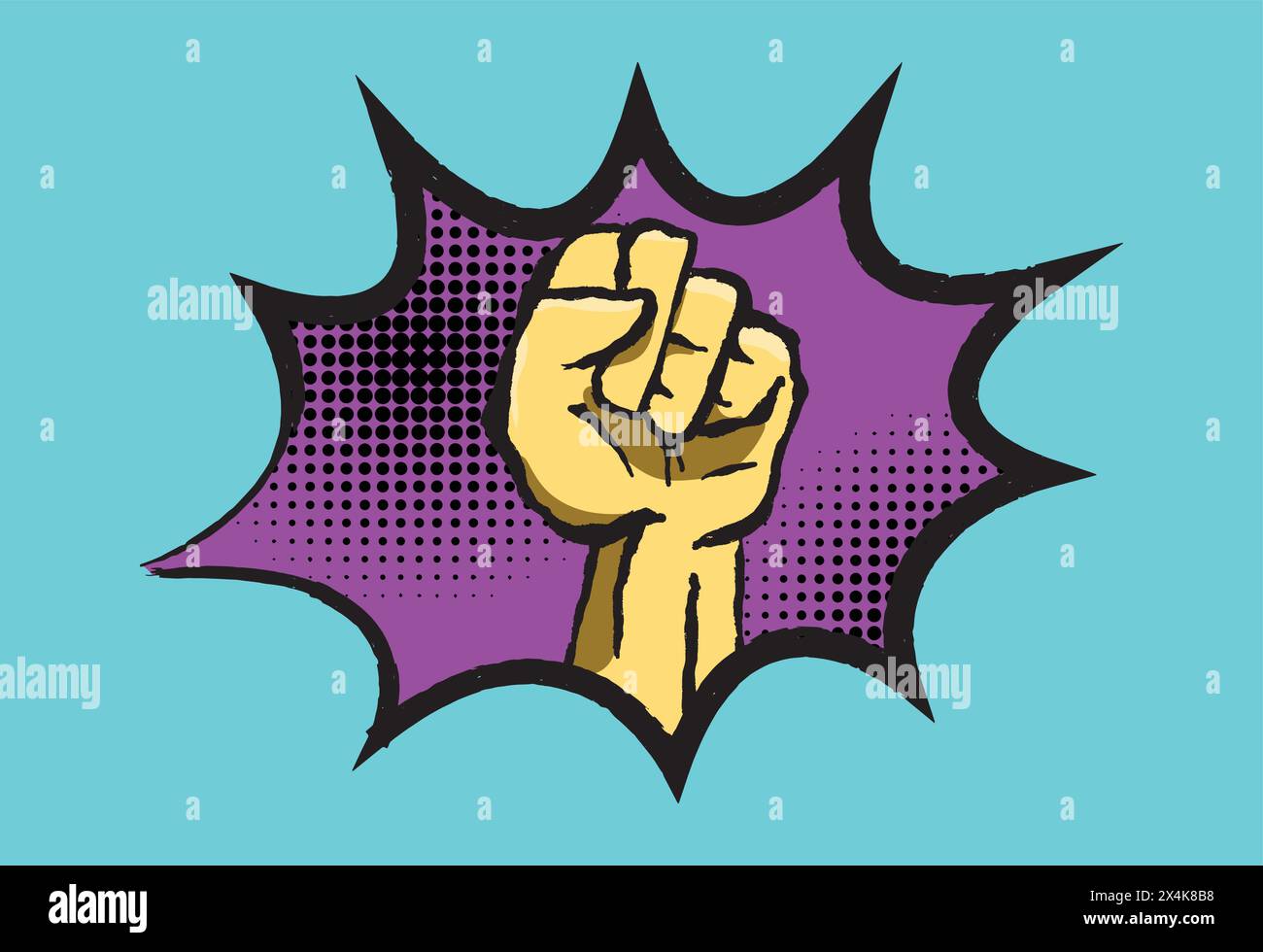 Revolt fist symbol with cartoon floating balloon Stock Vector Image ...
