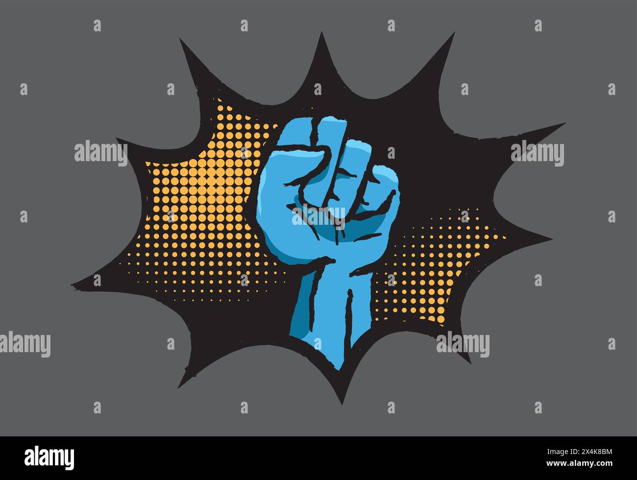 Revolt fist symbol with cartoon floating balloon Stock Vector Image ...