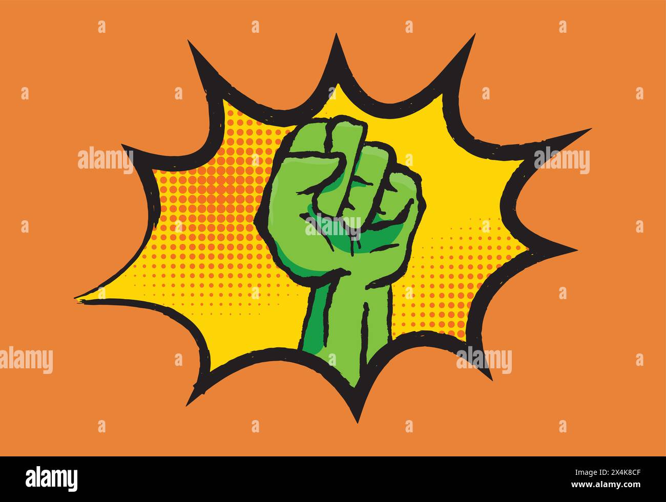 Revolt fist symbol with cartoon floating balloon Stock Vector Image ...
