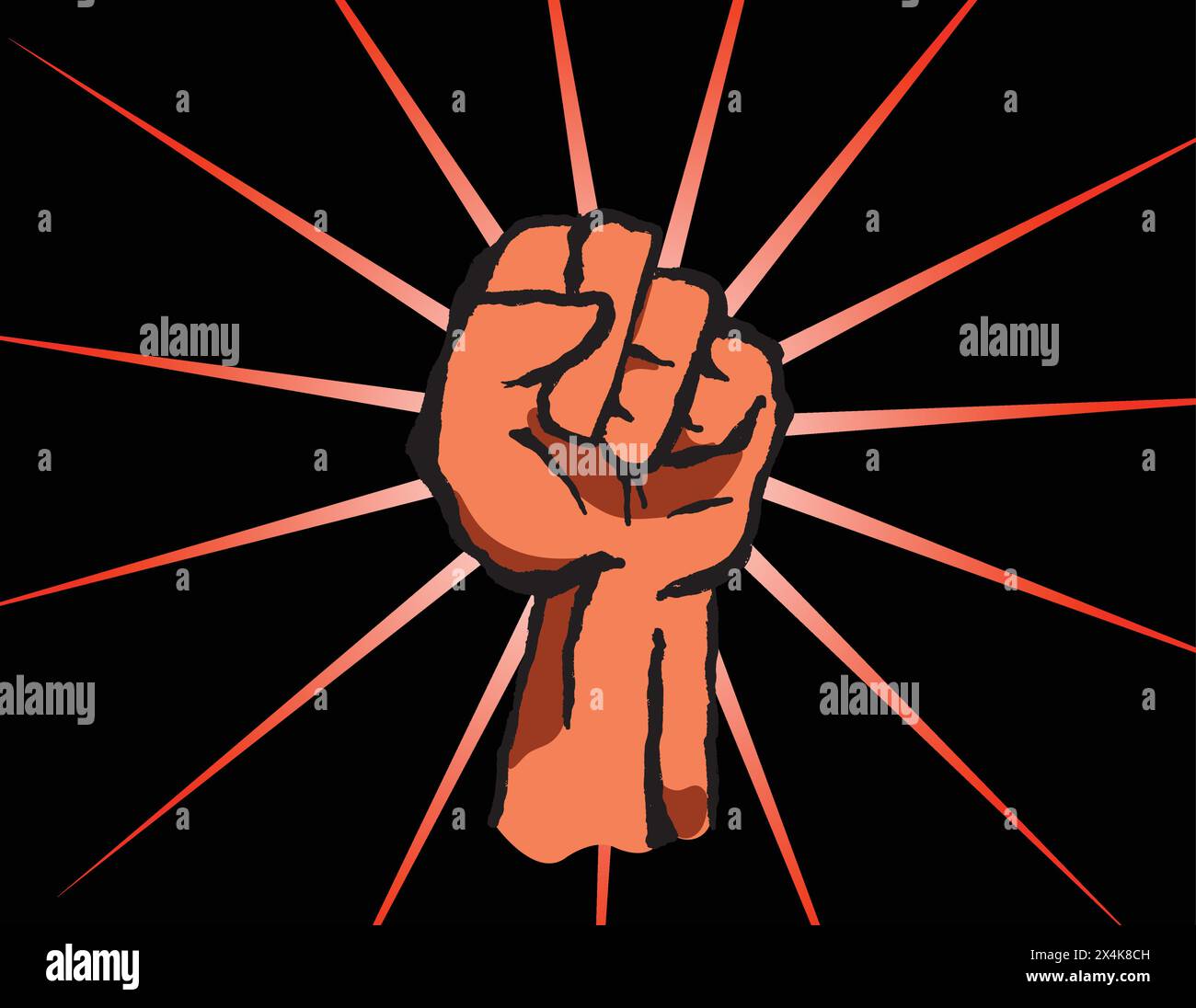 Revolt fist symbol with cartoon floating balloon Stock Vector Image ...