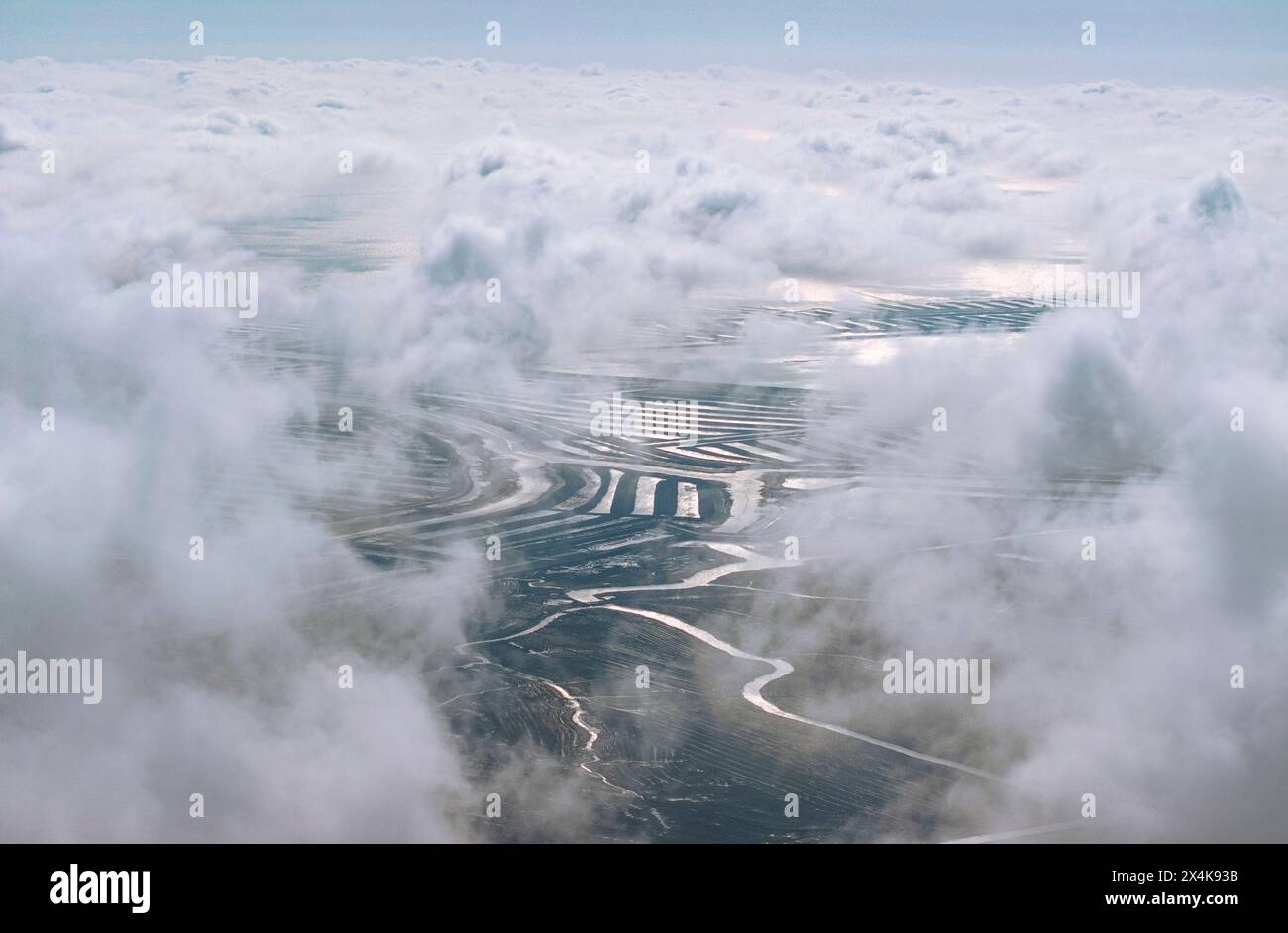 YANCHENG, CHINA - AMY 3, 2024 - Aerial photo shows the tidal flat under ...