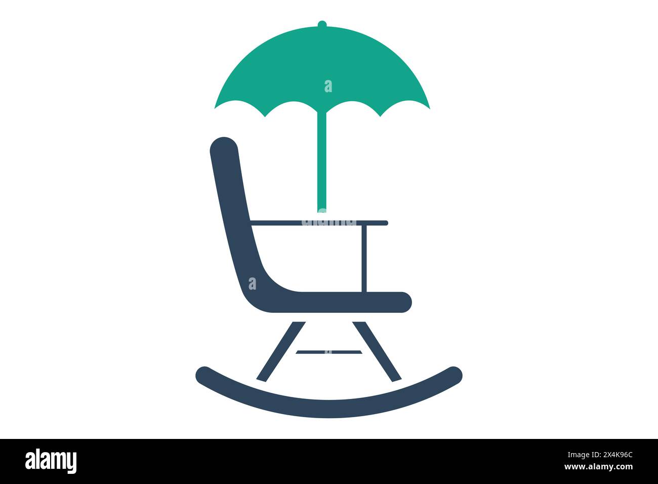 pension icon. rocking chair with umbrella. icon related to elderly ...