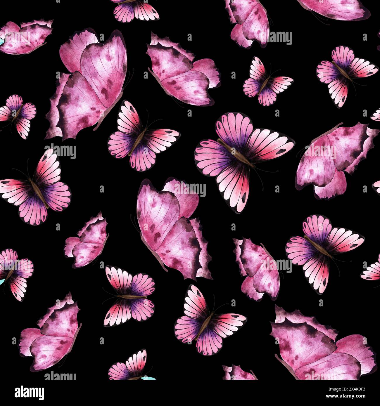 Seamless watercolor texture butterflies hi-res stock photography and ...