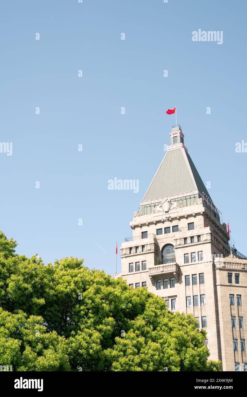 Shanghai, China - April 18, 2024 : The Bund Waitan street building ...